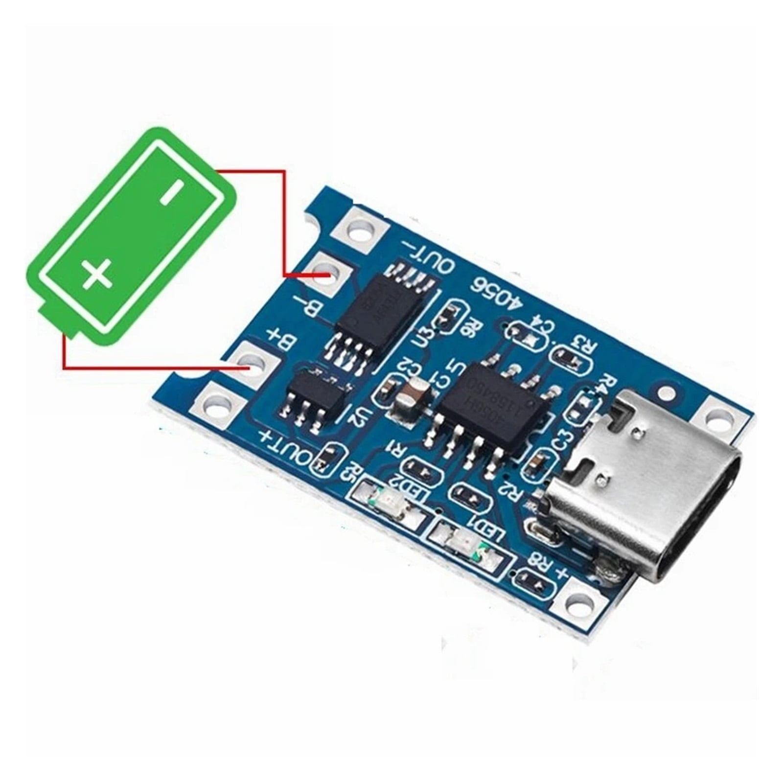 100PCS TP4056 5V 1A Type-c USB 18650 Lithium Battery Charging Board ...