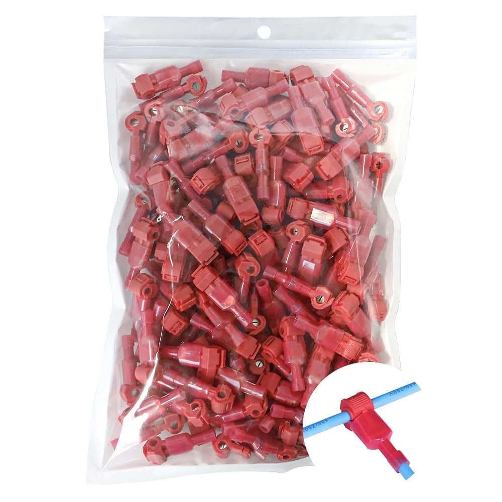 100 pcs, wiring, wire terminals, electrical wire, Red-22-18AWG ...