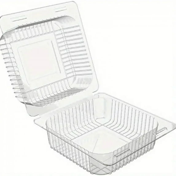100PCS Transparent Plastic Cake Box with Flip Cover Plastic Cake ...