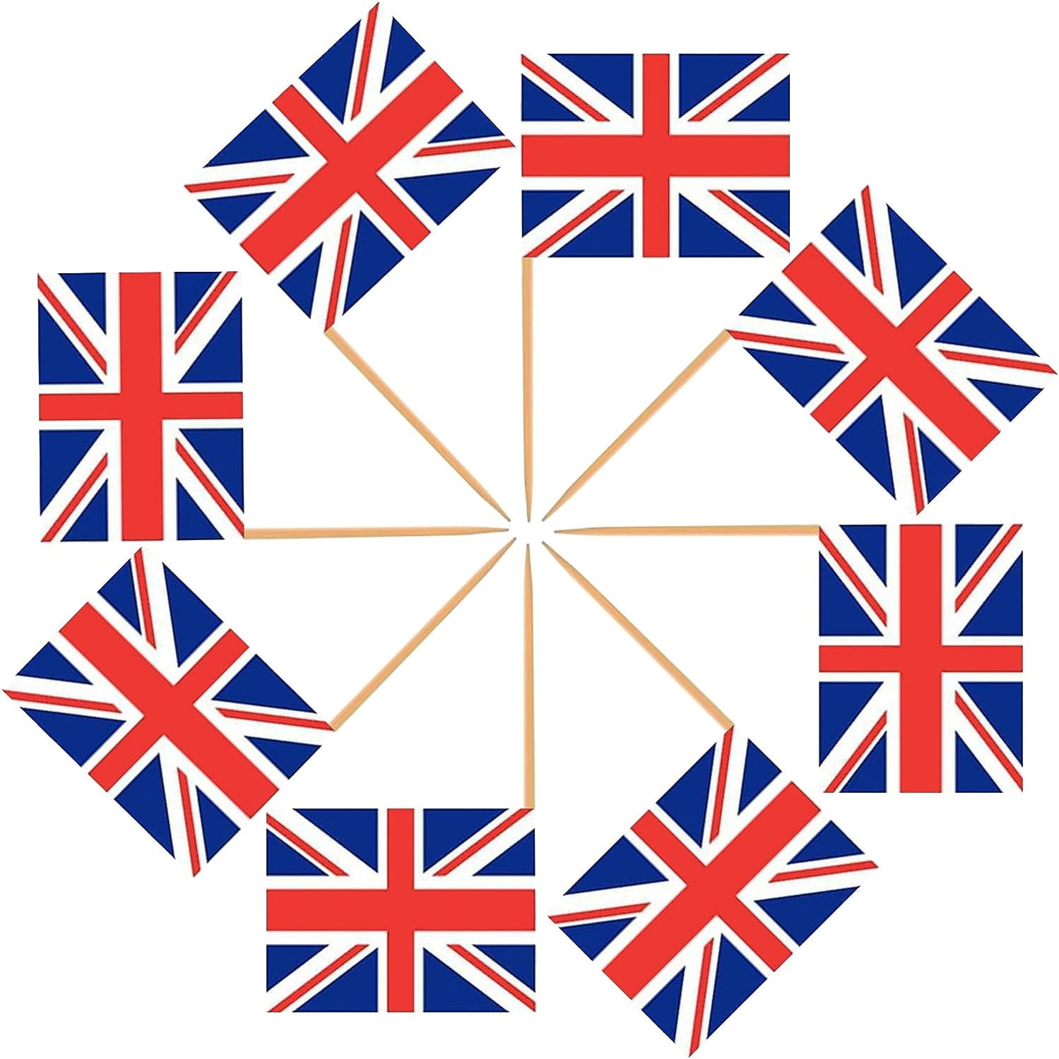 100PCS Union Jack Flags Toothpick Cocktail Sticks,King Charles III ...