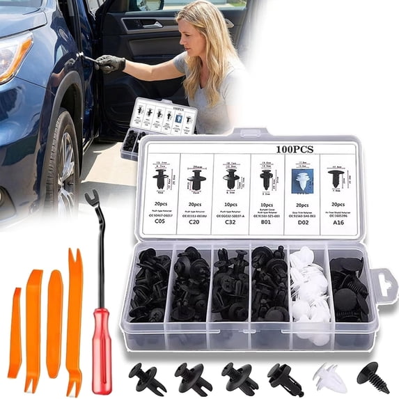 100PCS Universal Expansion Screw Clips Set,6 Sizes Car Universal ...