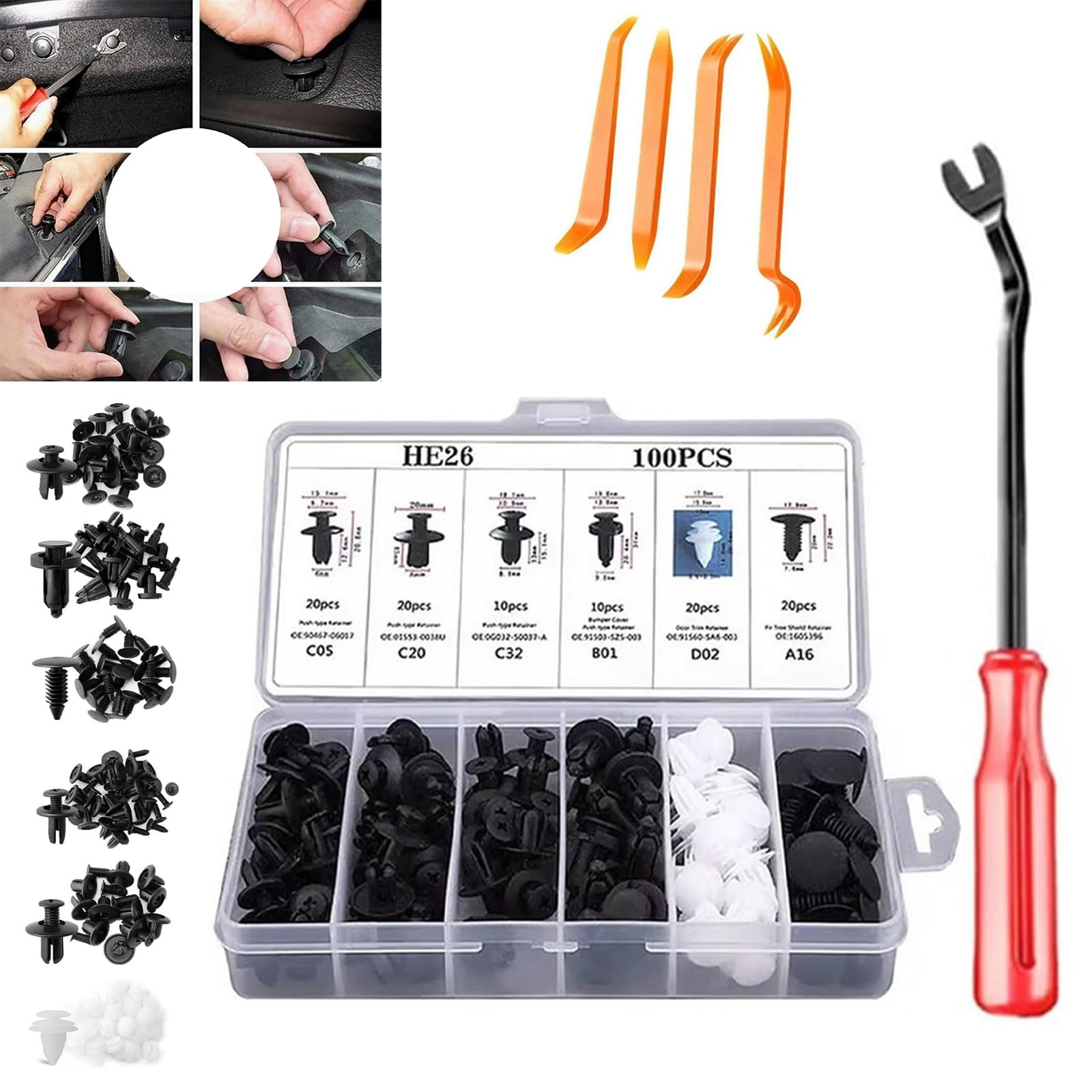 100PCS Universal Expansion Screw Clips Set, C05 C20 C32 B01 D02 A16 ...