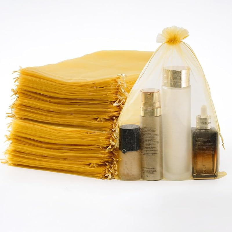 100PCS White Organza Bags, 3x4in Small Mesh Bags Drawstring for Jewelry ...