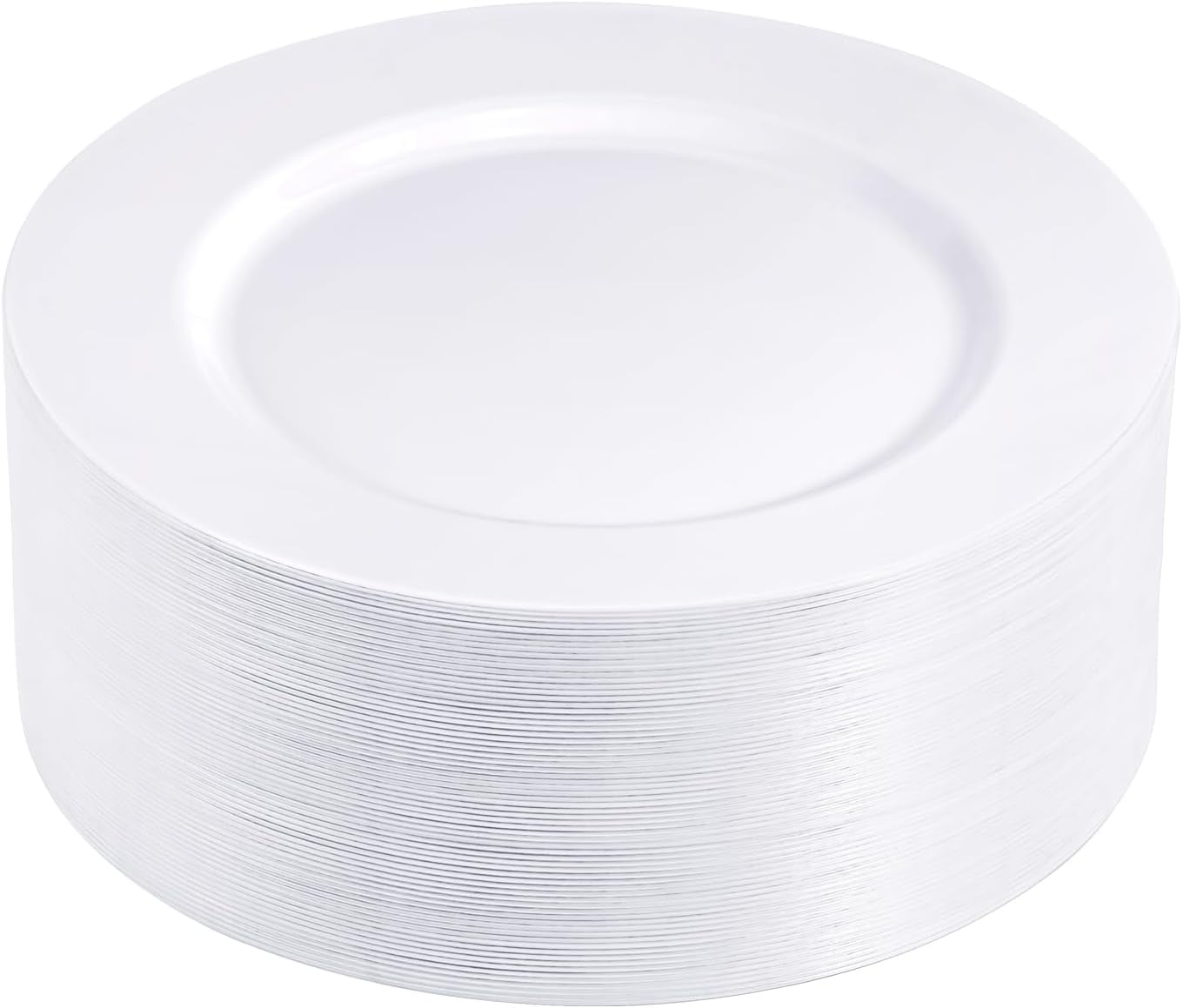 100PCS White Plastic Plates, 10.25inch Heavy Duty Plastic , Premium ...