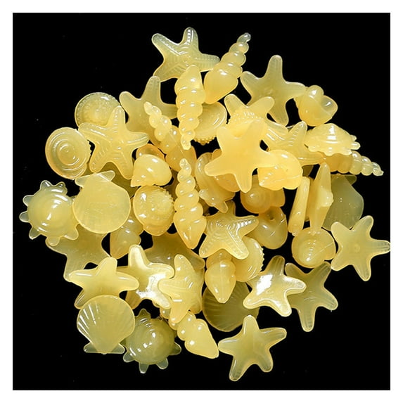 100PCS luminous stone, marine shell starfish conch shape luminous stone ...