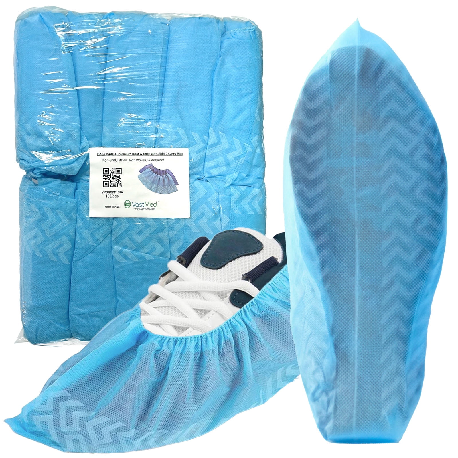 100 PCs (50Pairs) Disposable Non-Woven PP Shoe Covers by VASTMED – 100% ...