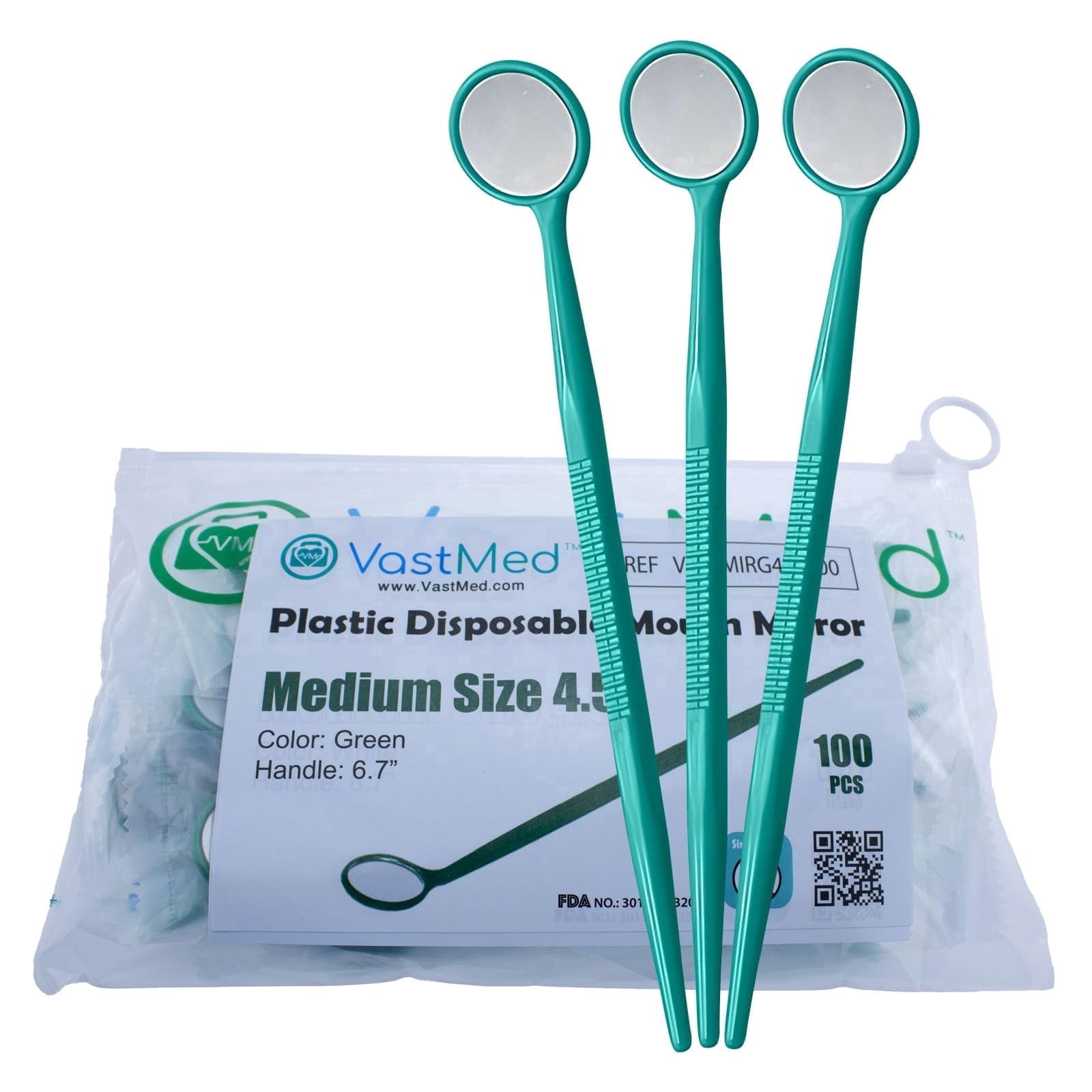 Disposable Dental Mirrors, Individually Wrapped, 100 Pack – Green ...