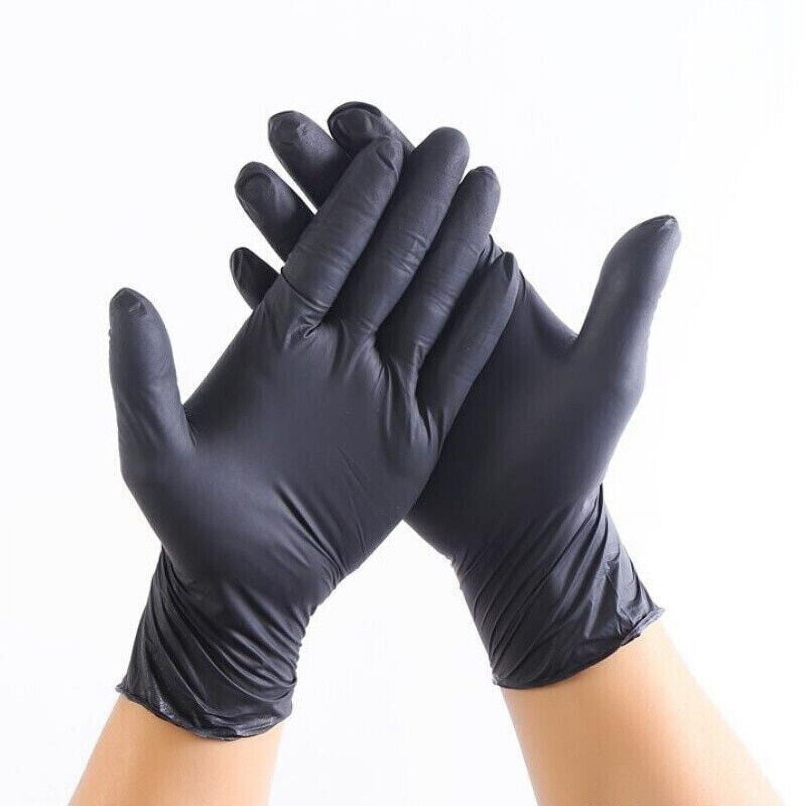 100PK Food Handling FDA Approved Textured Heavy Duty Black Nitrile ...