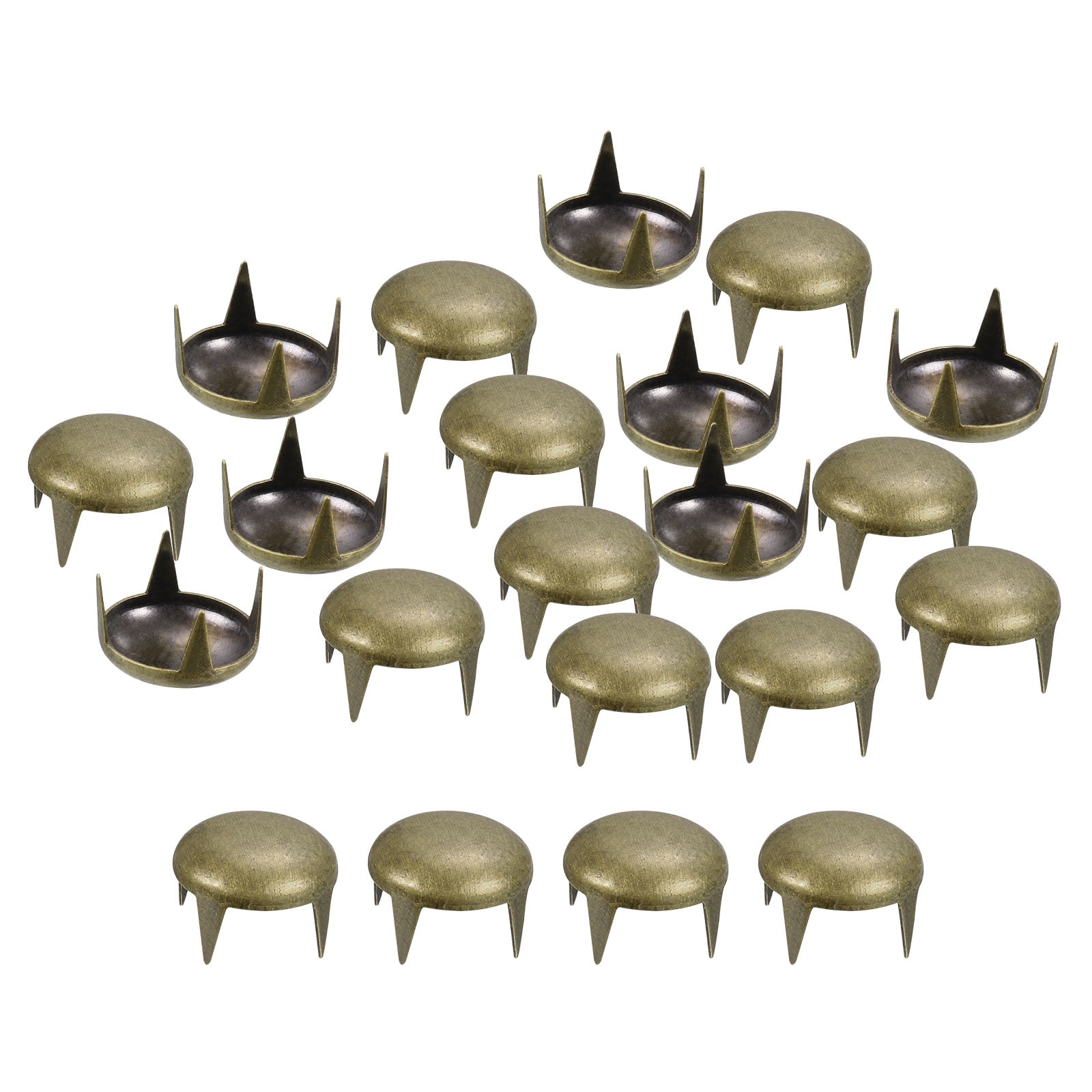 100Pack 10mm Brown Round Dome Studs Metal Claw Beads Nailhead for ...