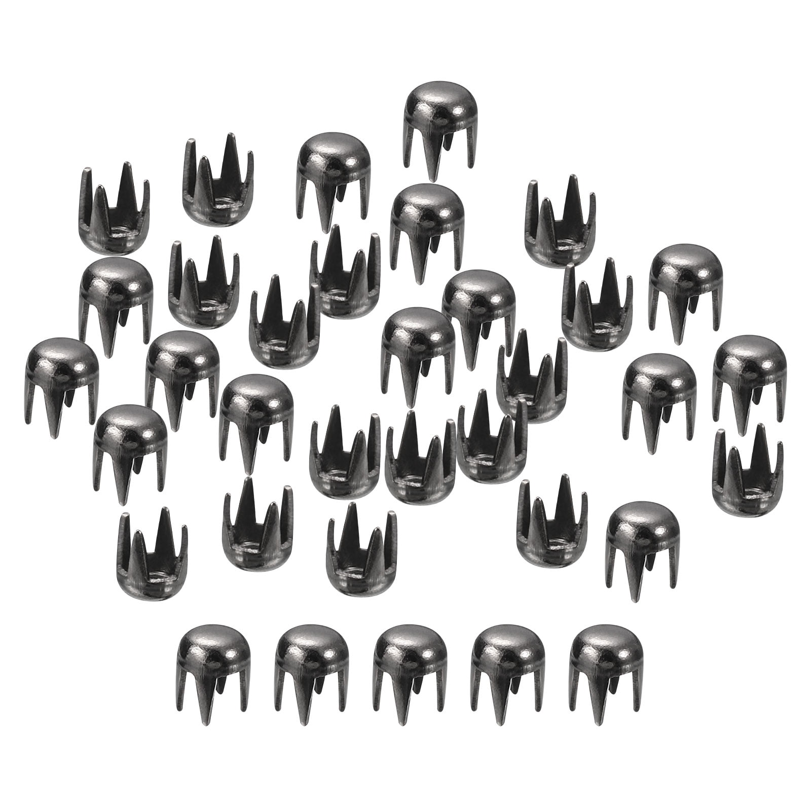 100Pack 2mm Black Round Dome Studs Metal Claw Beads Nailhead for ...