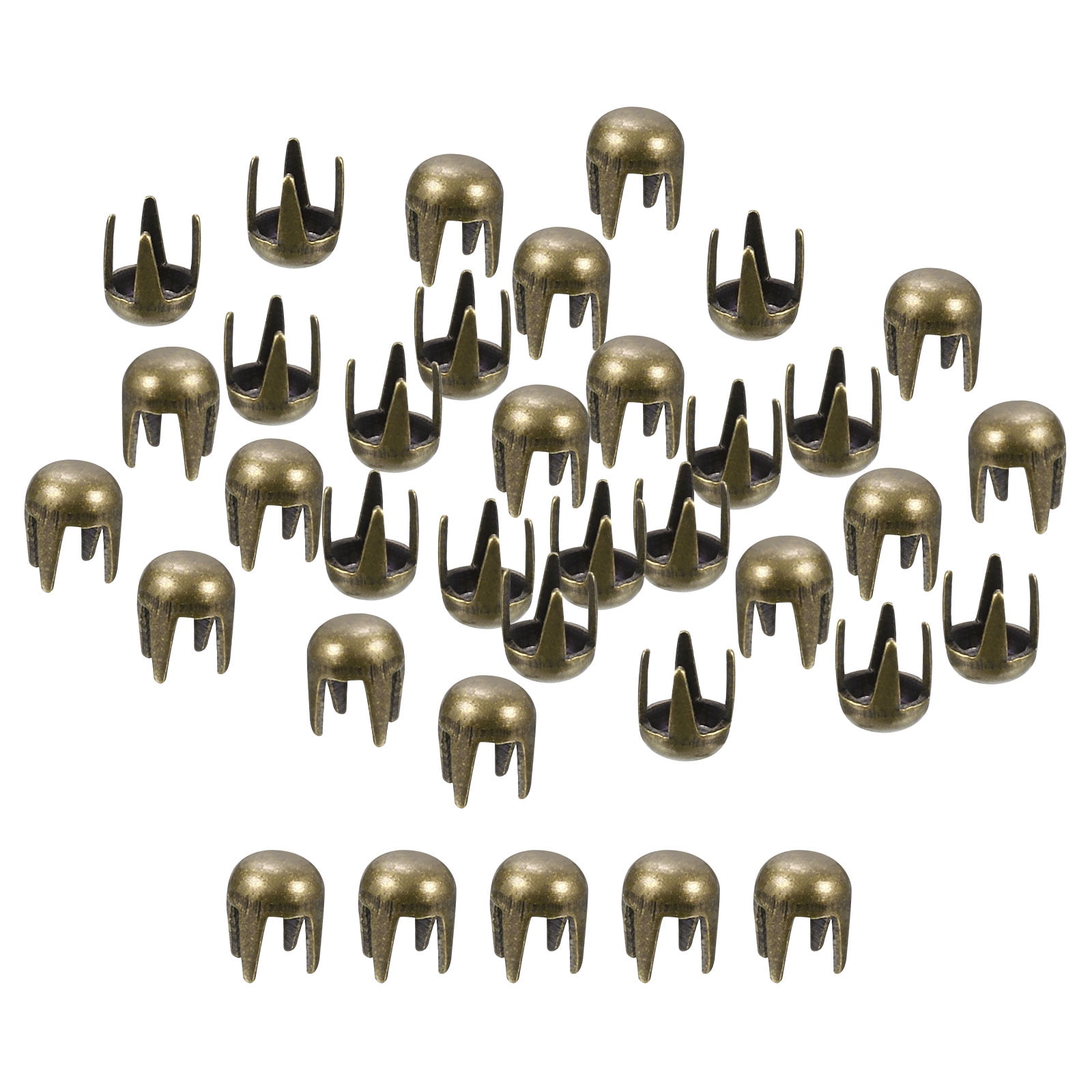 100Pack 2mm Brown Round Dome Studs Metal Claw Beads Nailhead for ...