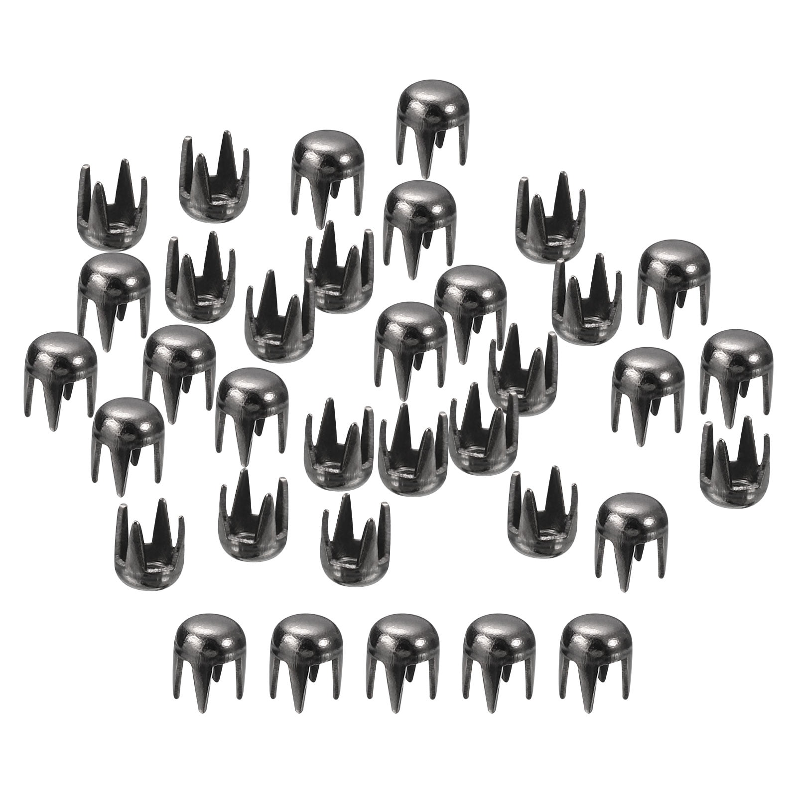 100Pack 3mm Black Round Dome Studs Metal Claw Beads Nailhead for ...