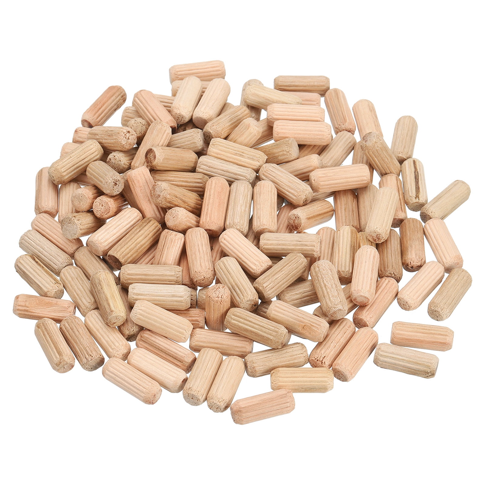 100Pack 5/16" x 13/16" Wooden Dowel Pins, Furniture Woodwork Grooved ...