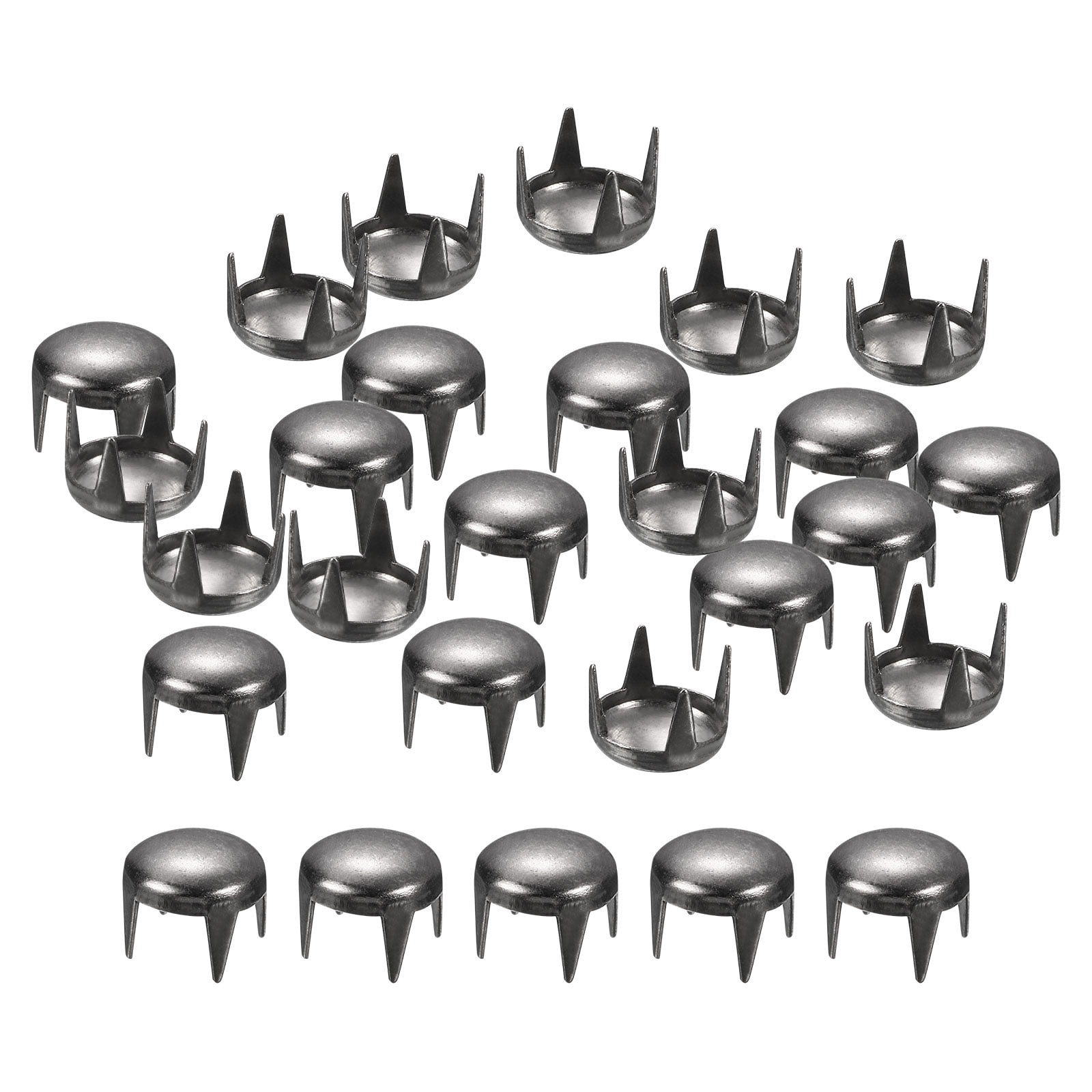 100Pack 6mm Black Round Dome Studs Metal Claw Beads Nailhead for ...