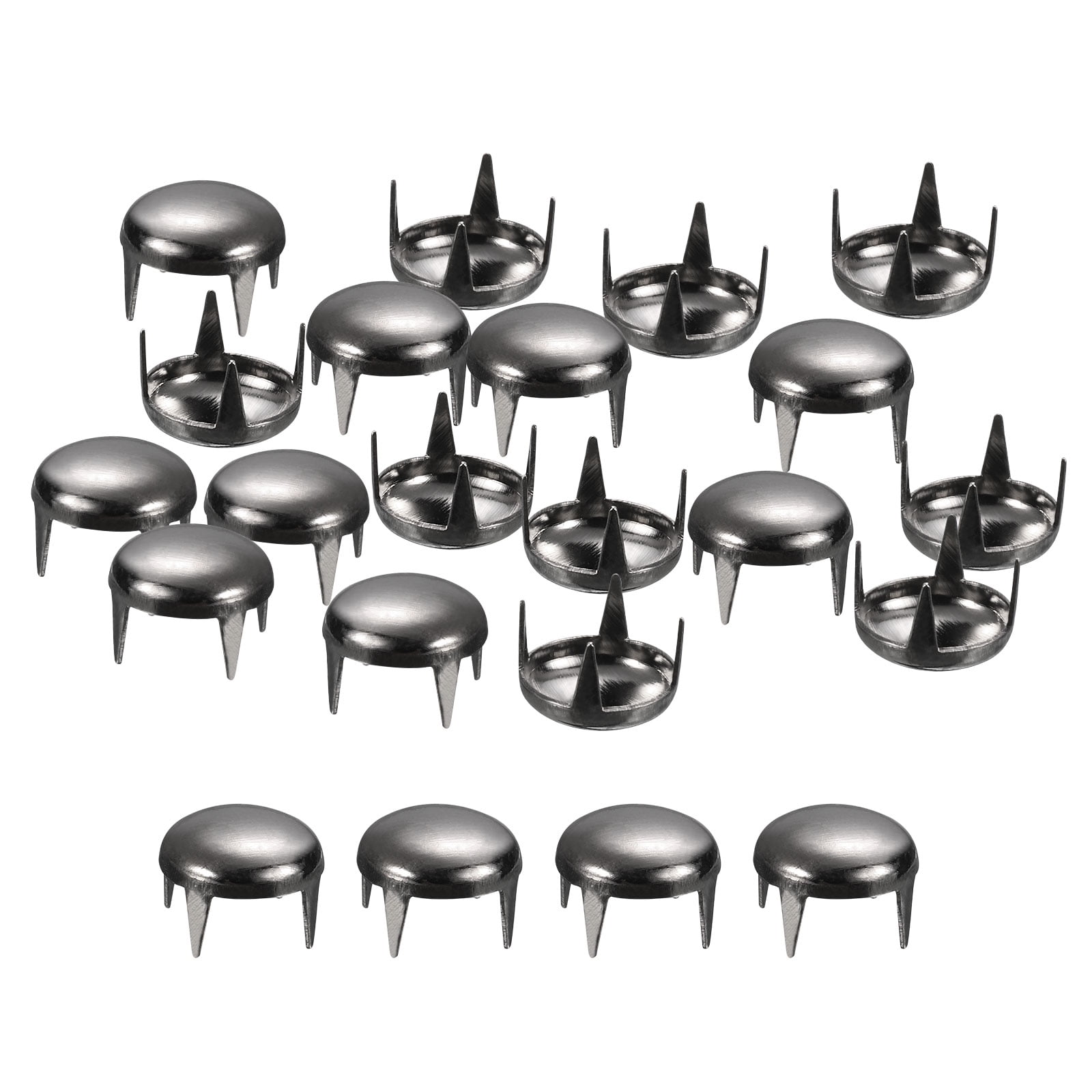 100Pack 8mm Black Round Dome Studs Metal Claw Beads Nailhead for ...