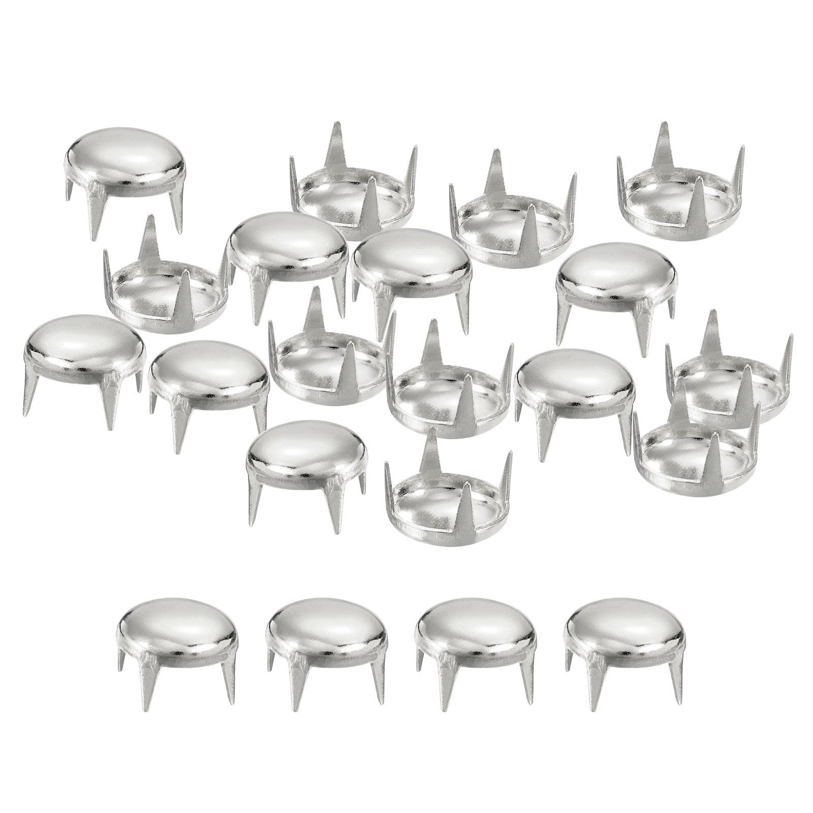 100Pack 9mm Silver Round Dome Studs Metal Claw Beads Nailhead for ...