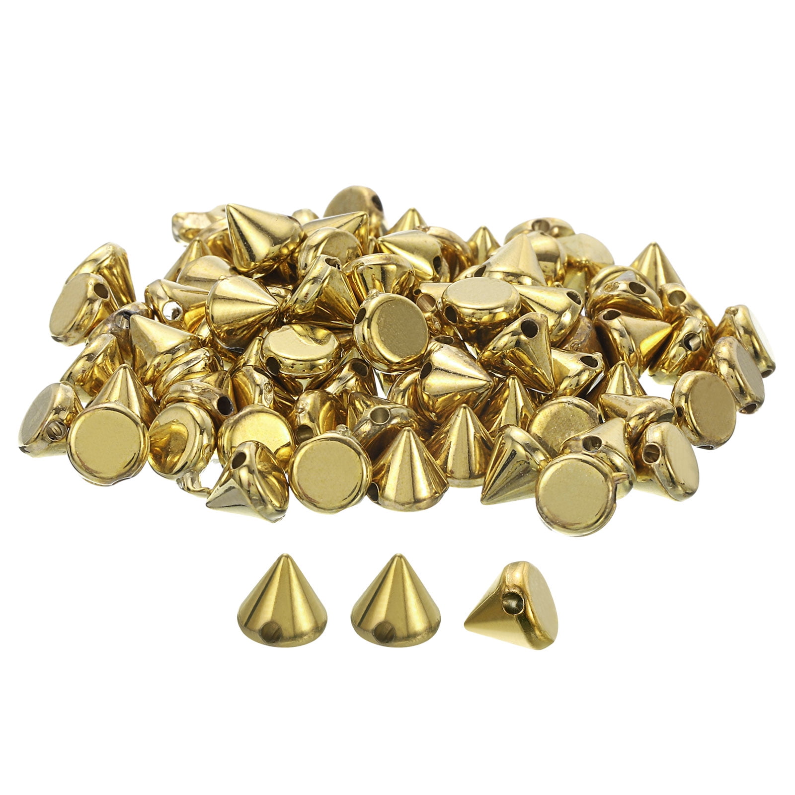100Pack Acrylic Spike Cone Studs, 6x6mm Flat Back Sew on Glue on Punk ...