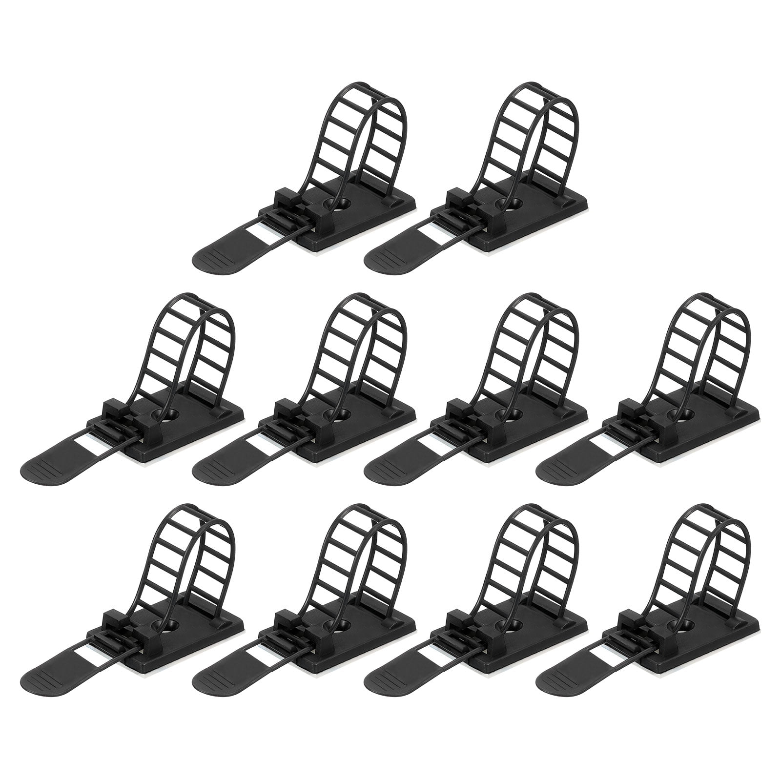 100Pack Adhesive Cable Clips, Adjustable Nylon Cable Cord (Black, 90mm ...