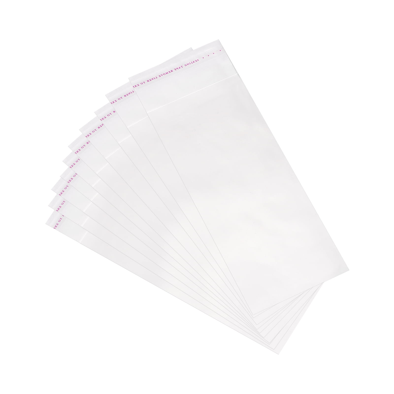 100Pack Clear Cello Bags, 4"x10" Plastic Self Sealing OPP Treat Bags ...