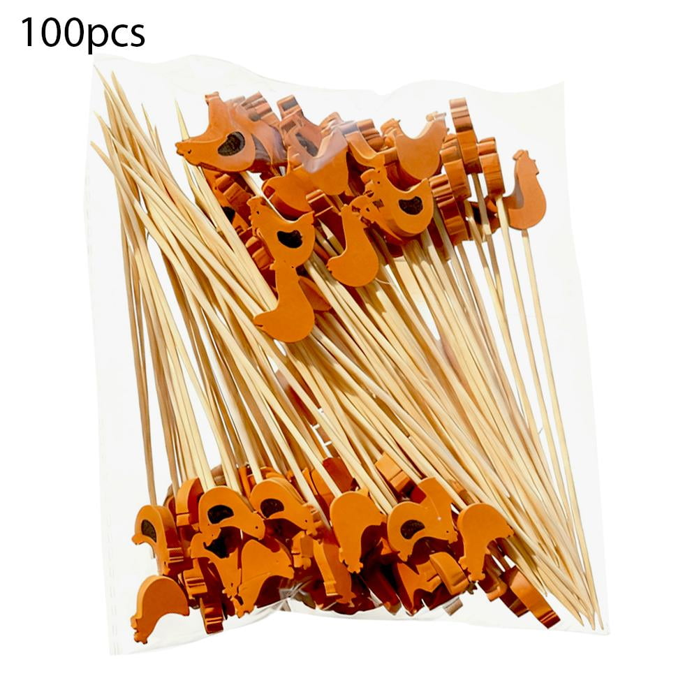 100Pack Easter Toothpicks for Appetizers Natural Bamboo Cocktail Picks ...