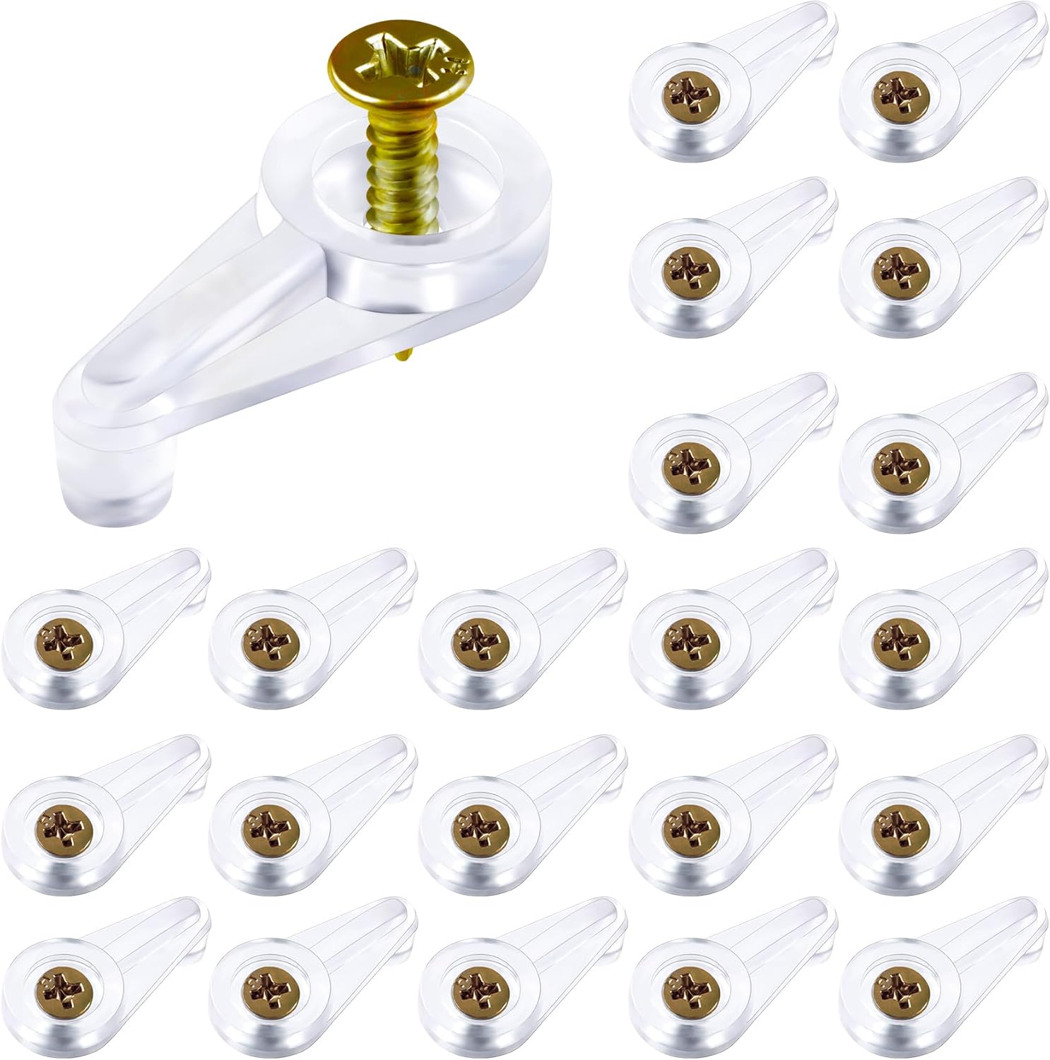 100Pack Glass Retainer Clips Kit, Transparent Glass Cabinet Clips with ...