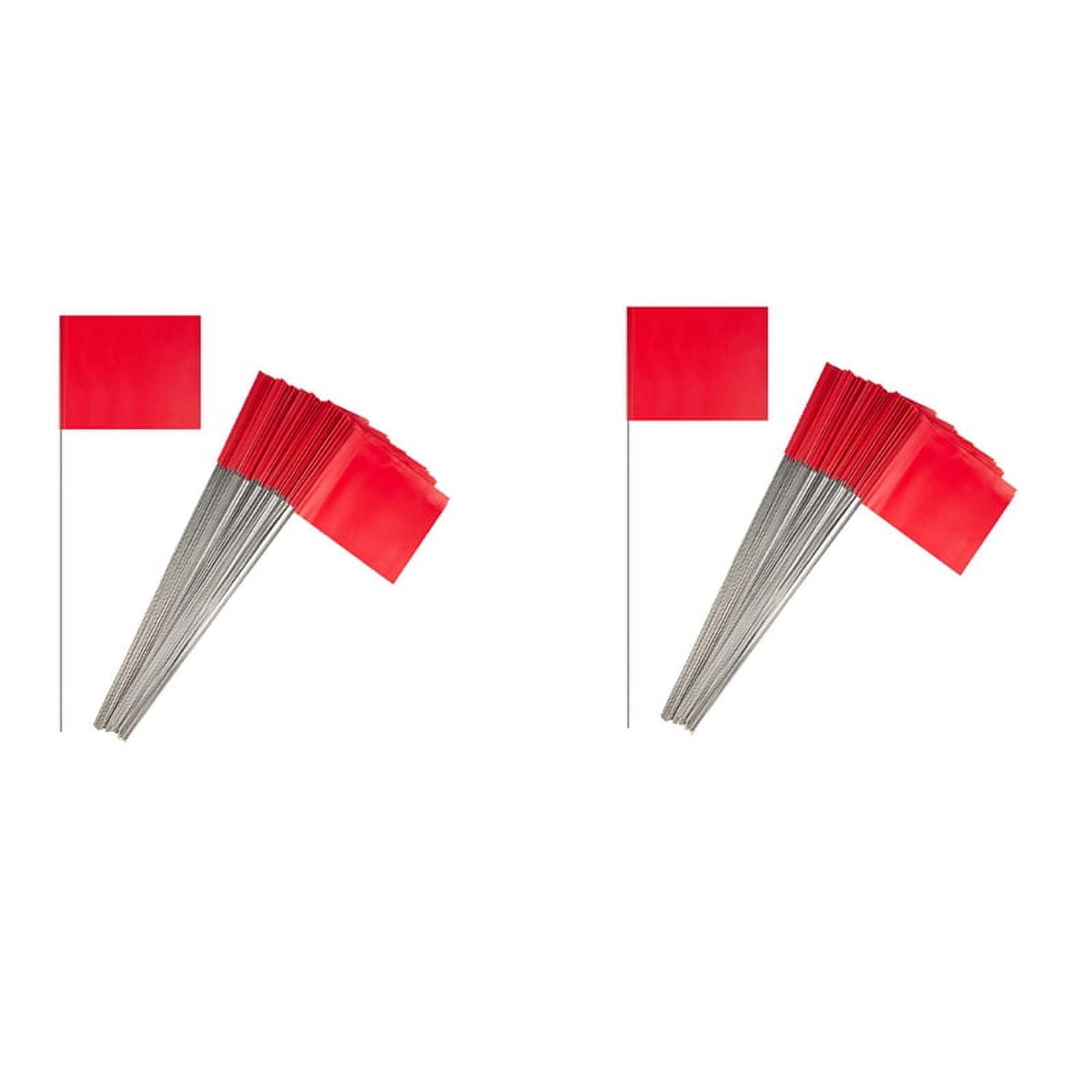 100Pack Marking Flags, Red Yard Flags 15x4x5Inch, Marker Lawn Markers ...