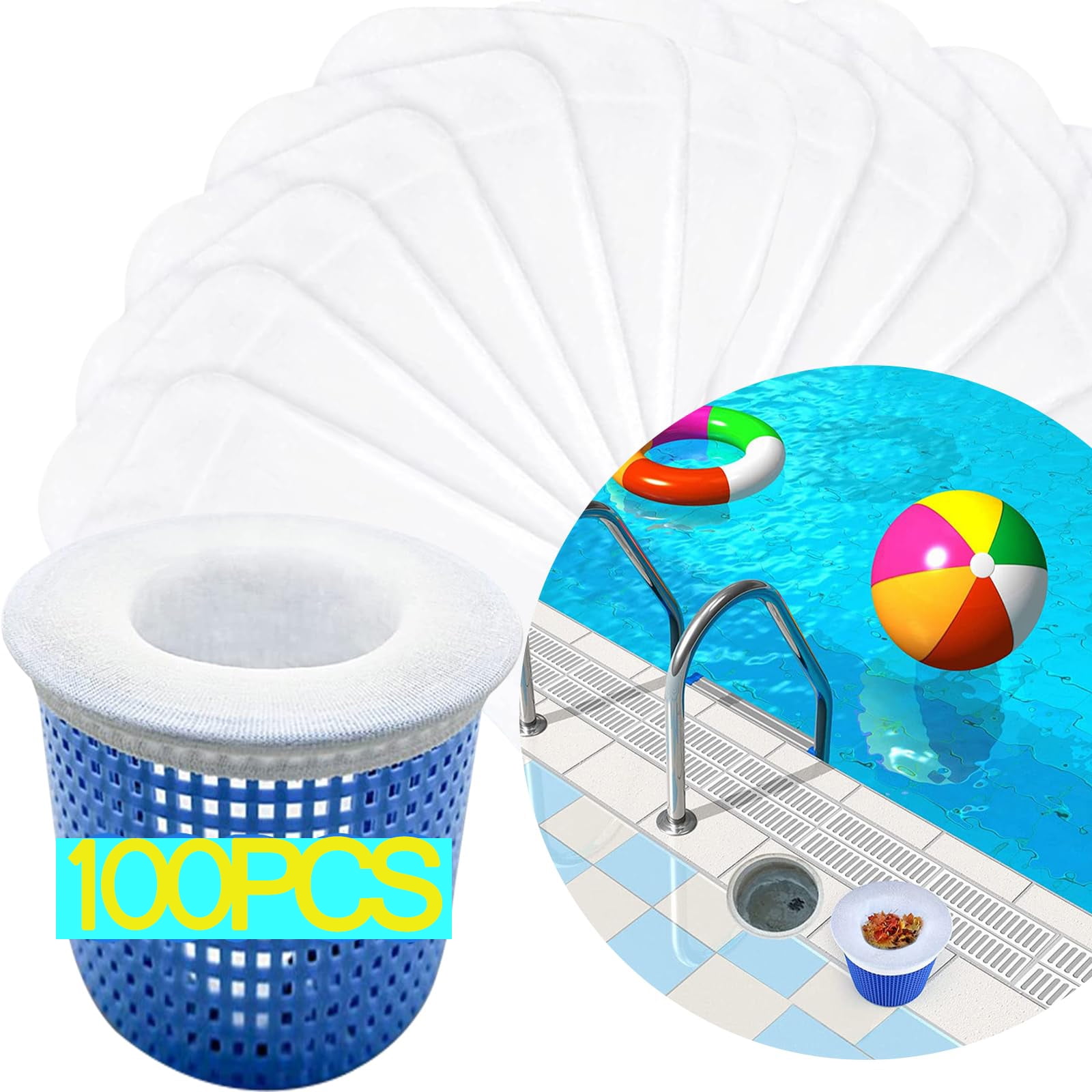 100Pack Pool Skimmer Socks,Pool Filter Socks for Skimmer Basket for ...