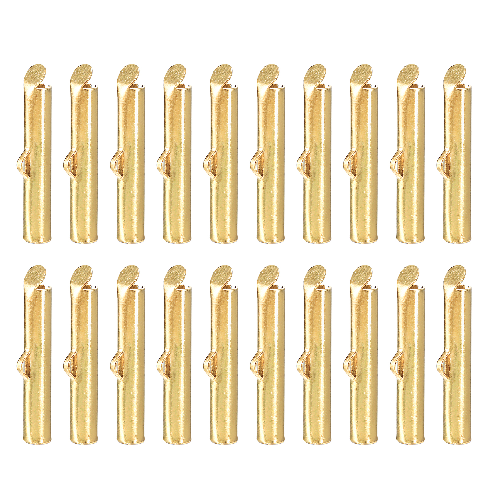 100Pack Slide on End Clasps, 20mm Tube Ball Bead Slider Crimp Ends ...