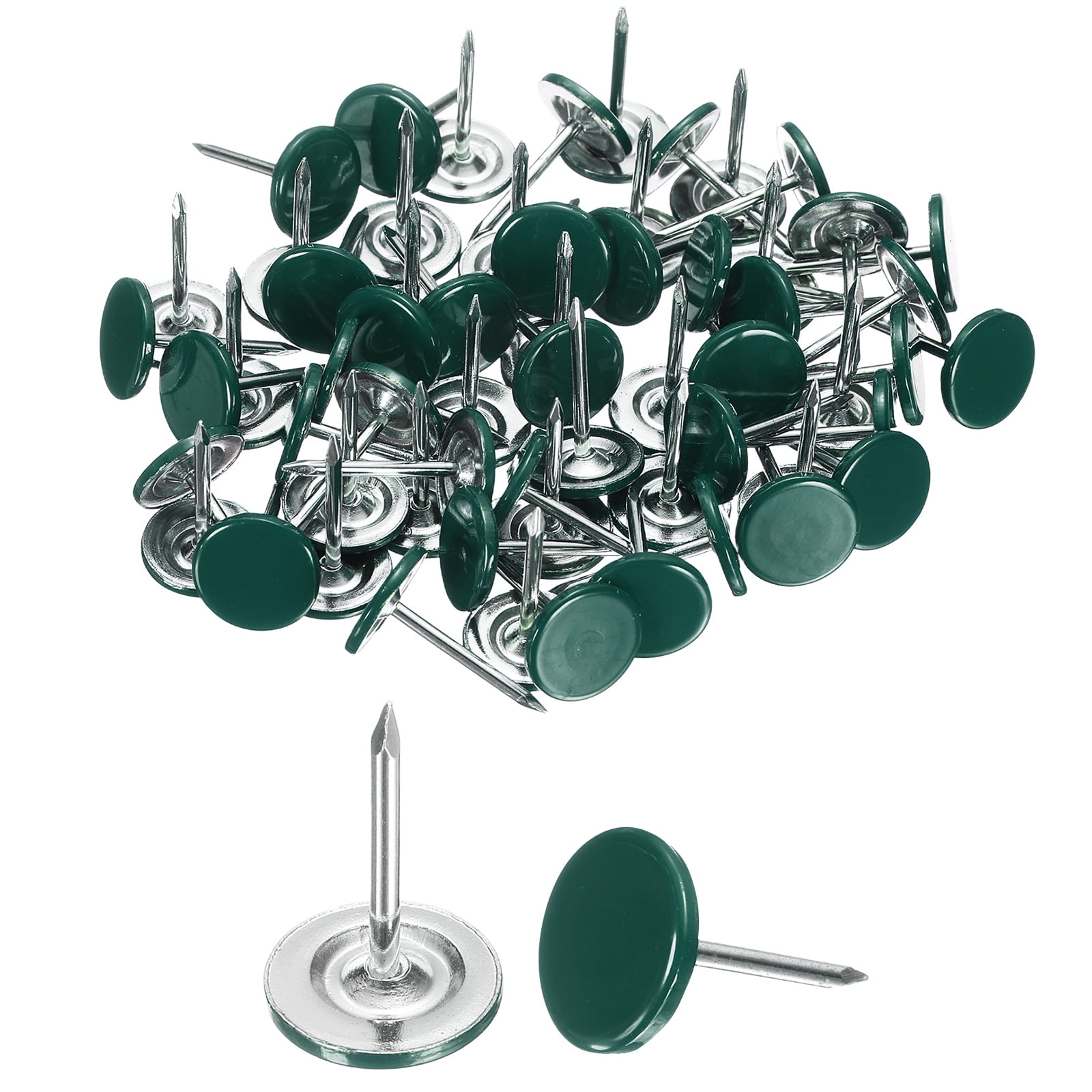 100Pack Upholstery Tacks, 11mmx17mm Flat Head Thumb Tack, Green ...