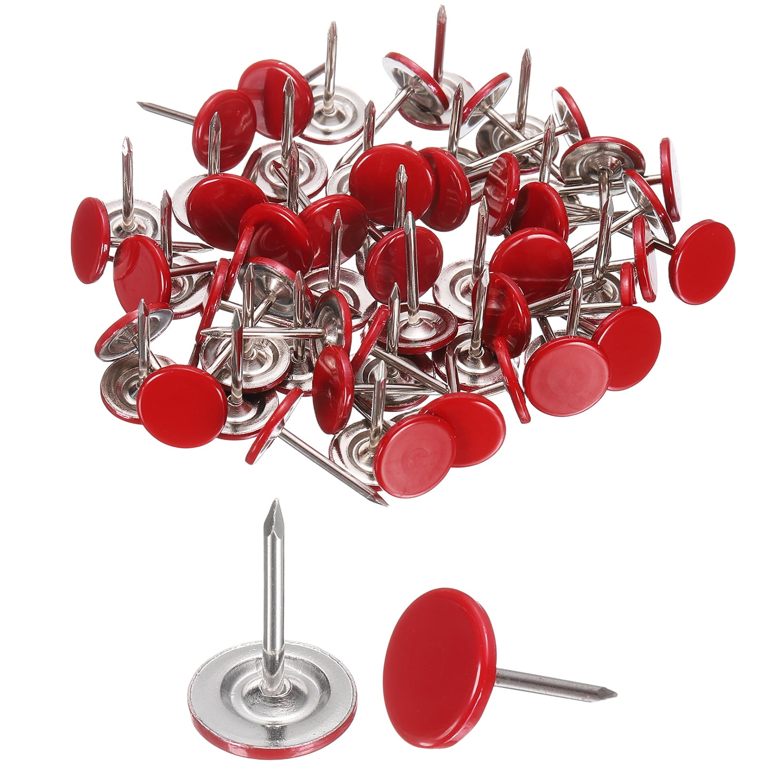 100Pack Upholstery Tacks, 11mmx17mm Flat Head Thumb Tack, Red - Walmart.com