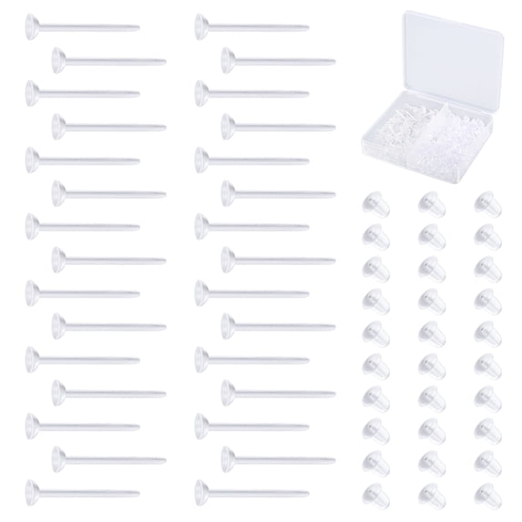 Briana Williams Clear Plastic Earrings Findings Set, 3mm Hypoallergenic ...