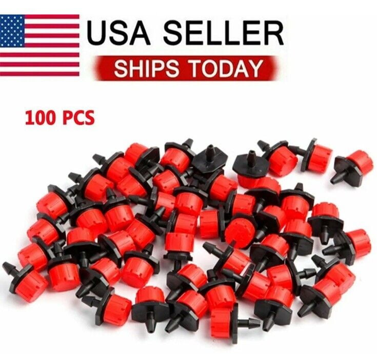 100Pc Adjustable Emitter Dripper Micro Drip Irrigation Sprinkler ...
