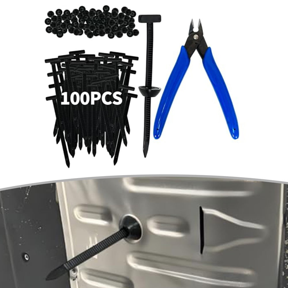100Pc Heavy-Duty Self-Locking Nylon Cable Ties With Flush Cutter ...