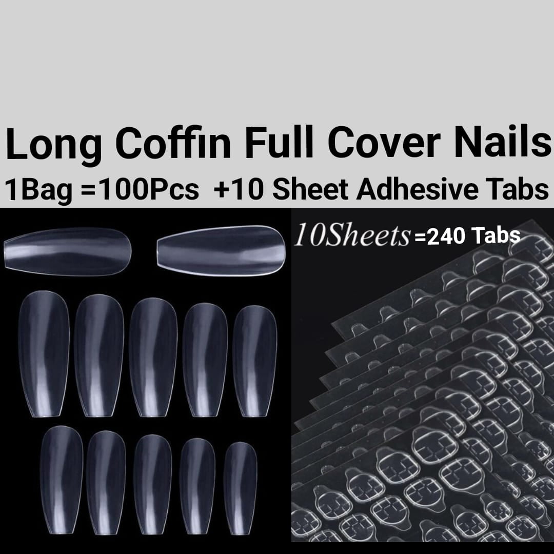 100Pc Long Ballerina/Long Coffin/Long Almond/Long Oval/Full Cover ...
