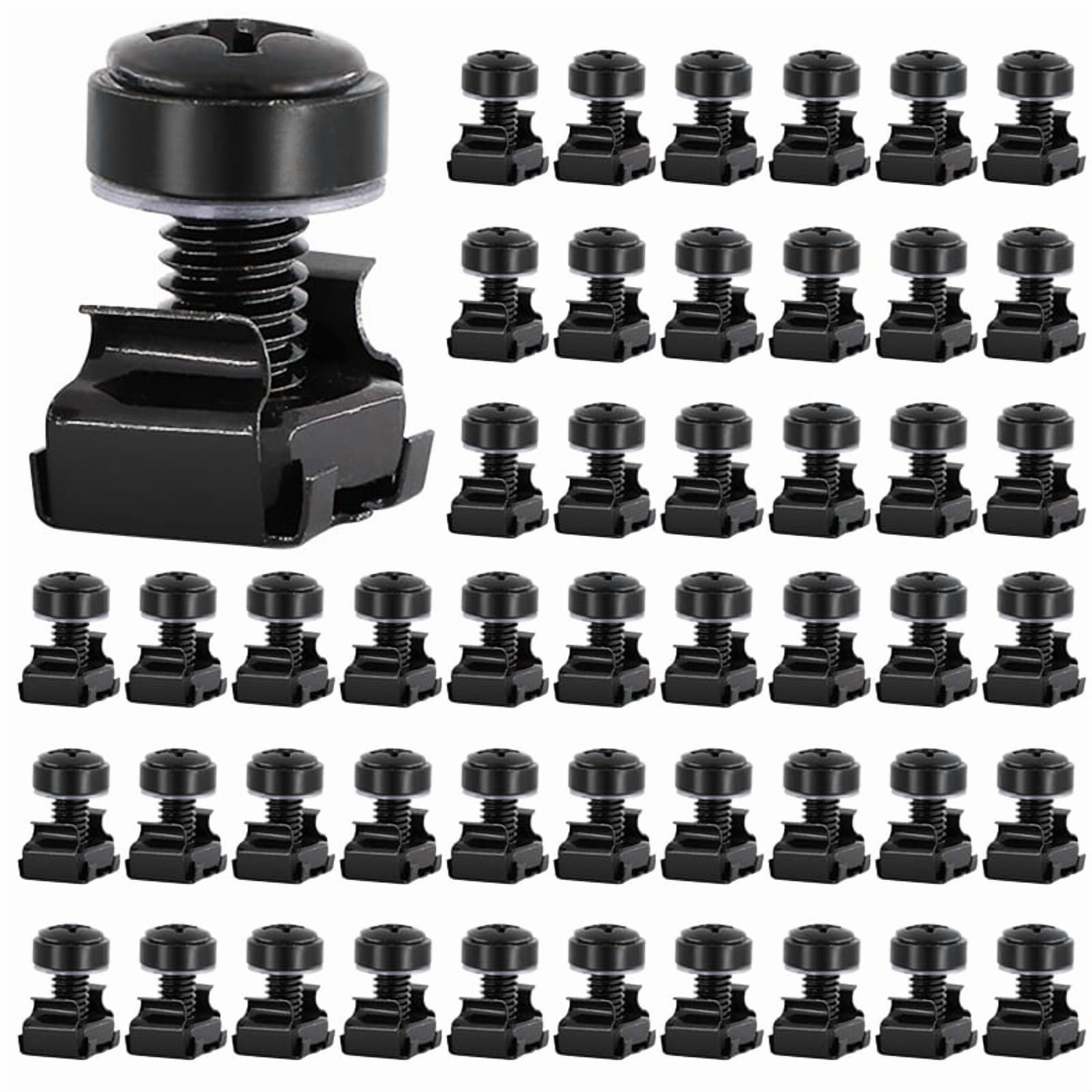 100Pc M6x16mm Computer Rack Mount Cage Screws and Nuts & Washers for ...