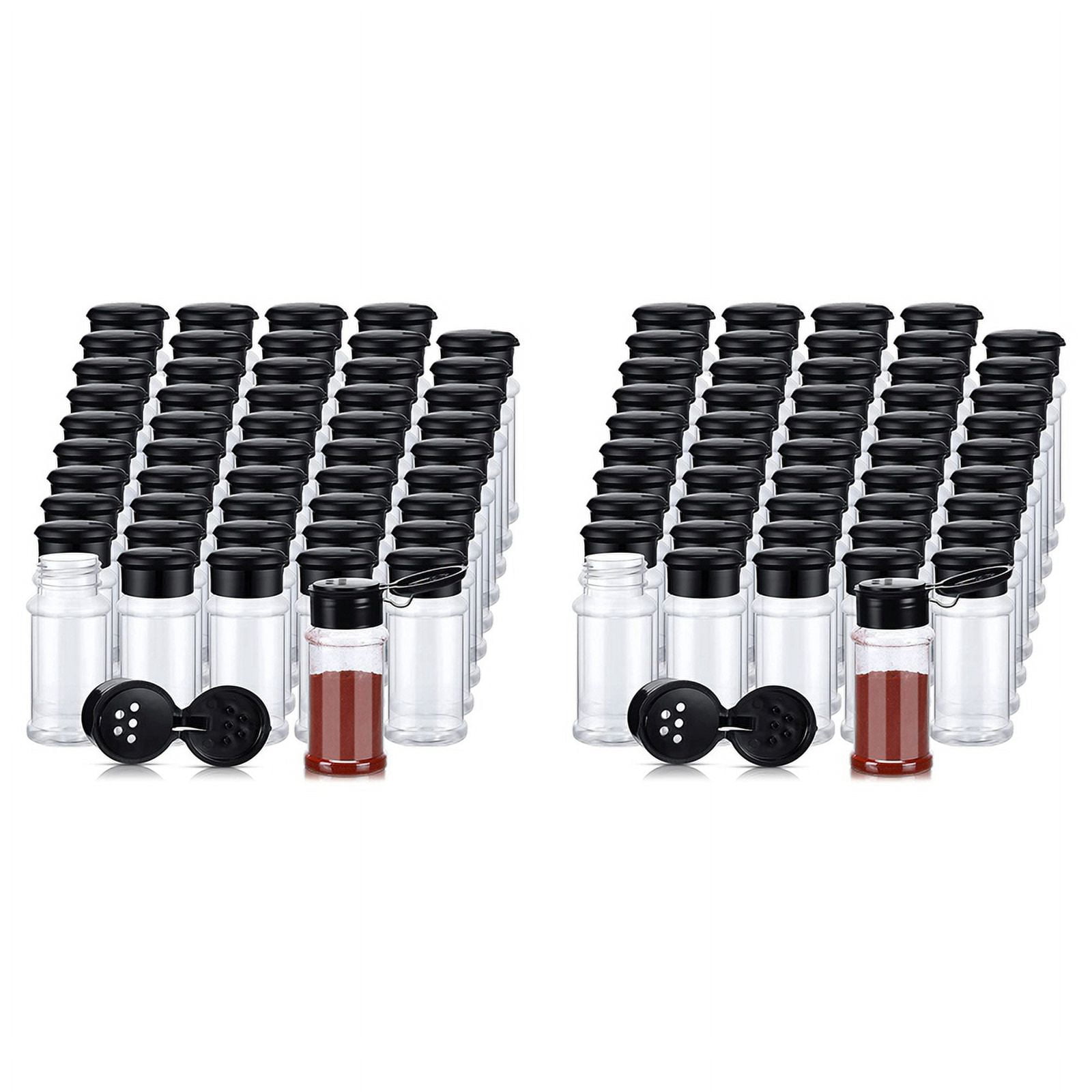100Pc Plastic Spice Jars with Shaker Lids Spice Containers Plastic ...