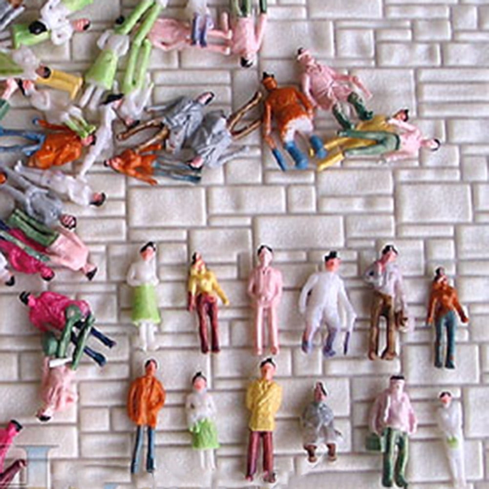 100Pcs 1:160 Scale Model Miniature Figures N Scale Painted Scenes ...