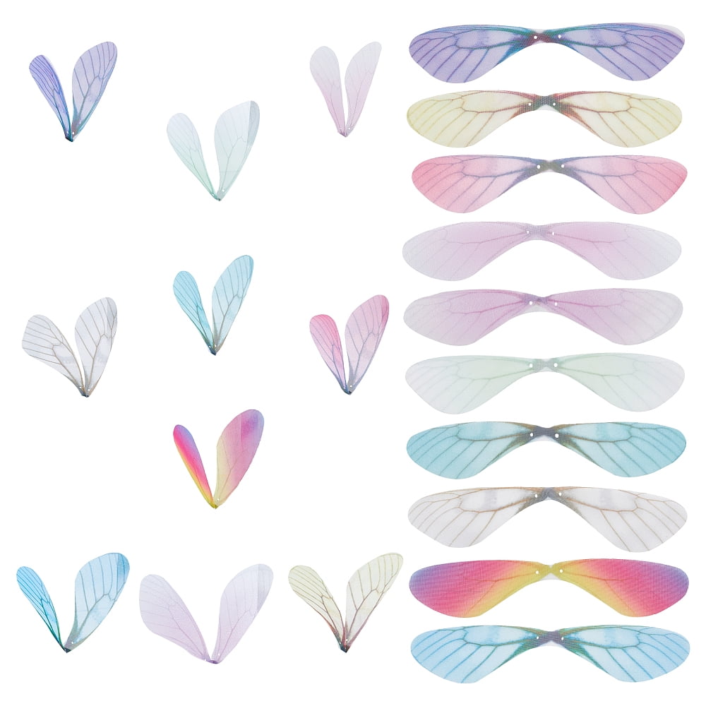 100Pcs 10 Color Polyester Fabric Wings Crafts Decoration for DIY ...