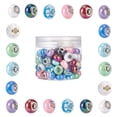 100Pcs 10 Colors Opaque Resin European Beads Large Hole Beads Imitation ...