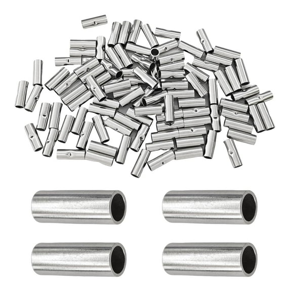 100Pcs 12-10 AWG Non-Insulated Butt Connectors, Seamless Electrical ...