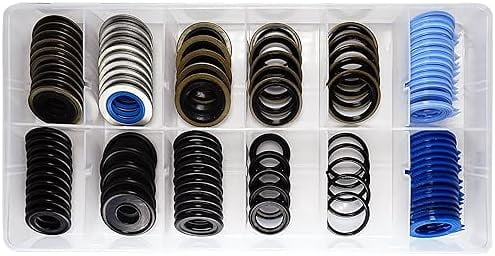 100Pcs 12 Types Metal Rubber Master Oil Drain Plug Gasket Assortment ...