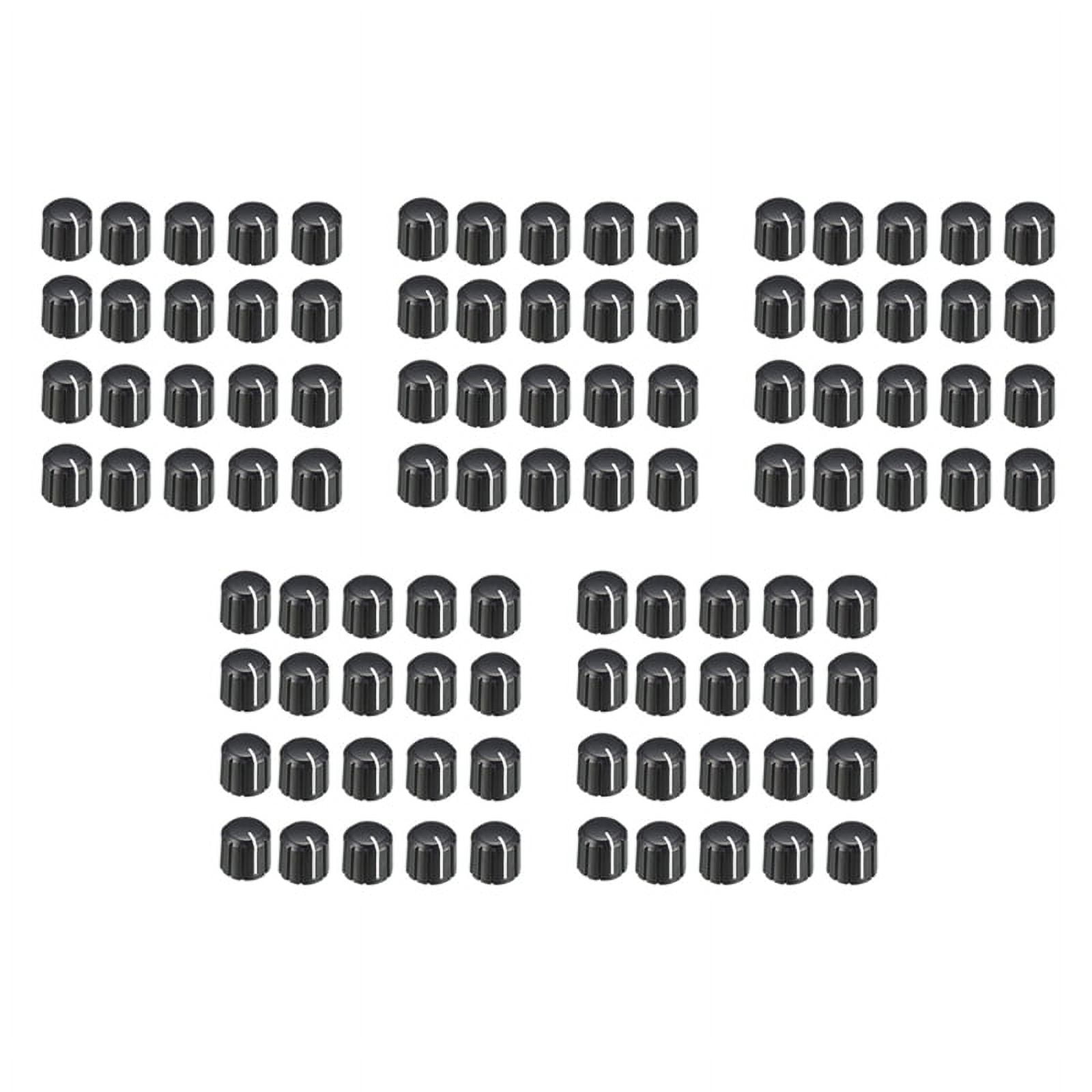 100Pcs 15X13.5mm Plastic Potentiometer Rotary Knob for 6mm Diameter D ...