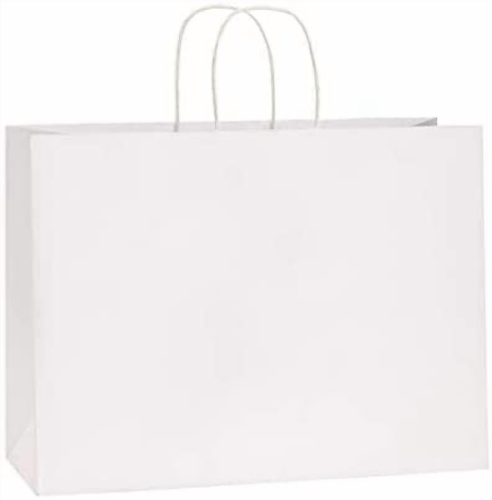 100Pcs 16x6x12 Inches Kraft Paper Bags with Handles Bulk, Large ...