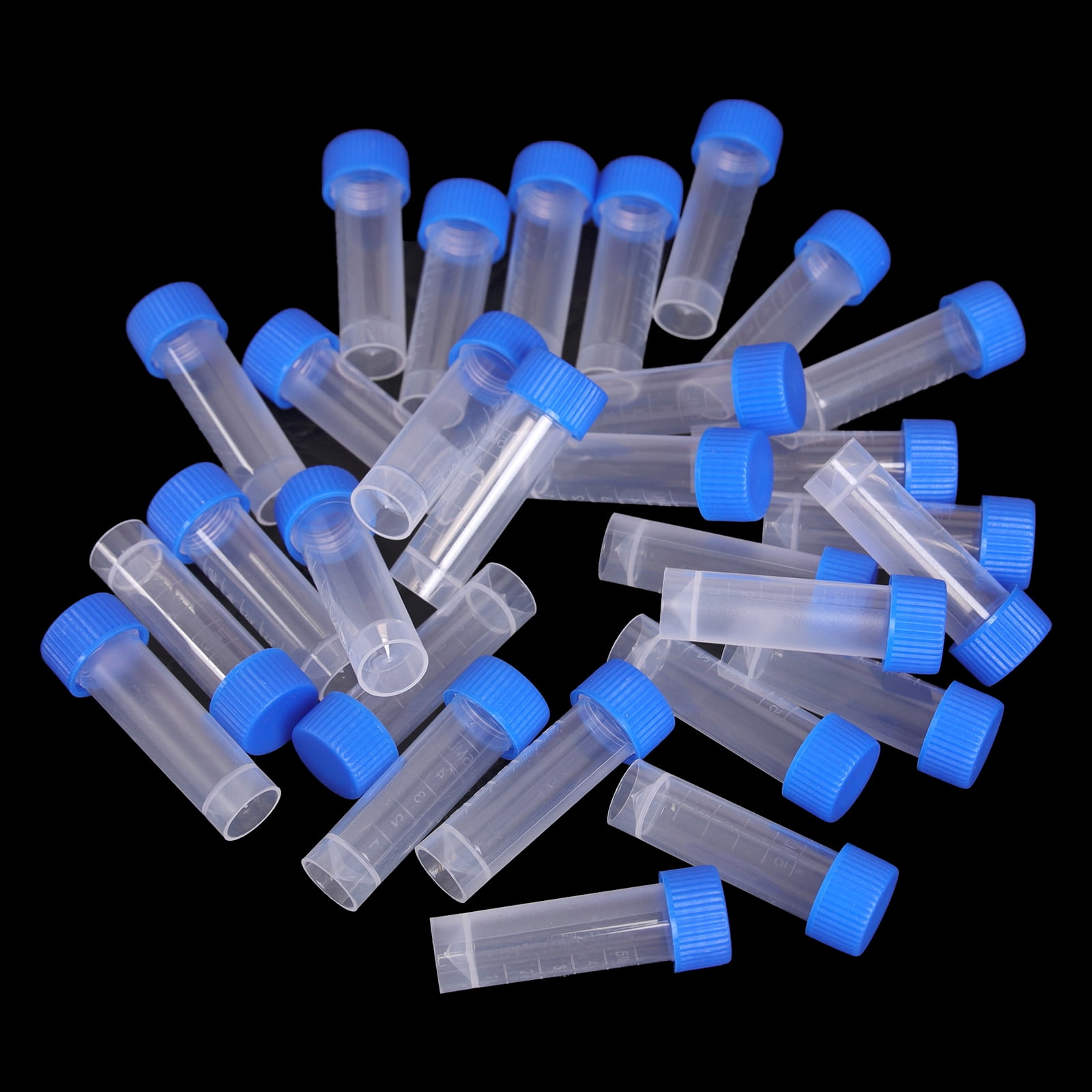 100Pcs 1ml Blue Lab Plastic Frost Test Tubes Vial Seal Cap, Graduated ...