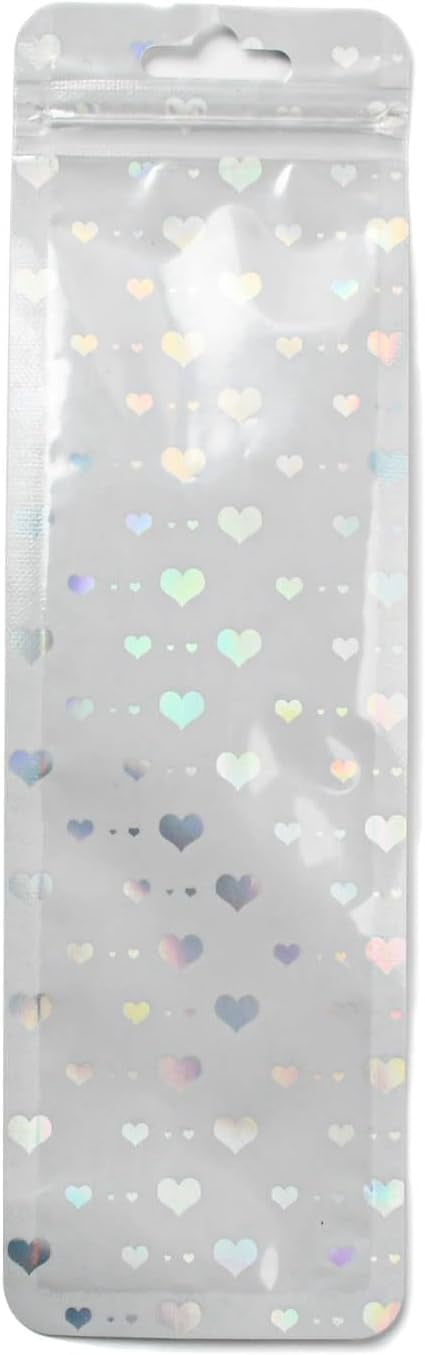 100Pcs 2.5x8.5 inch Rectangle Glitter Holographic Plastic Yin-yang Zip ...