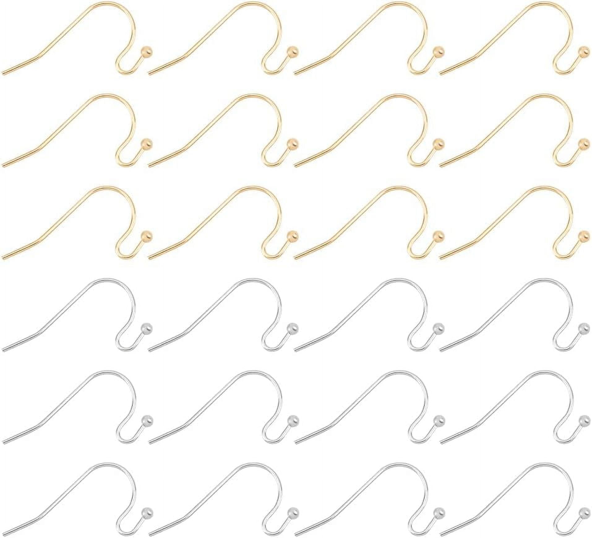 100Pcs 2 Colors Stainless Steel Earring Hooks Shepherd's Hook Ear Wire ...