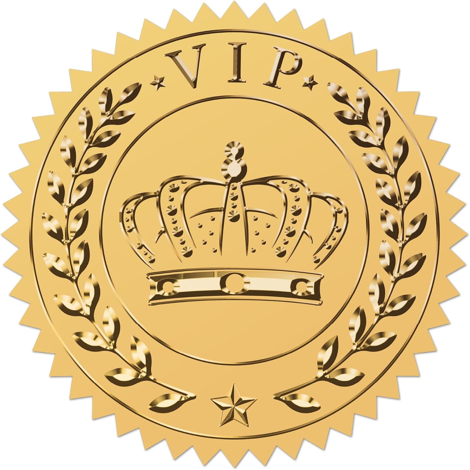 100Pcs 2" Crown Envelope Seal Sticker Gold Embossed Envelope Seals Foil ...