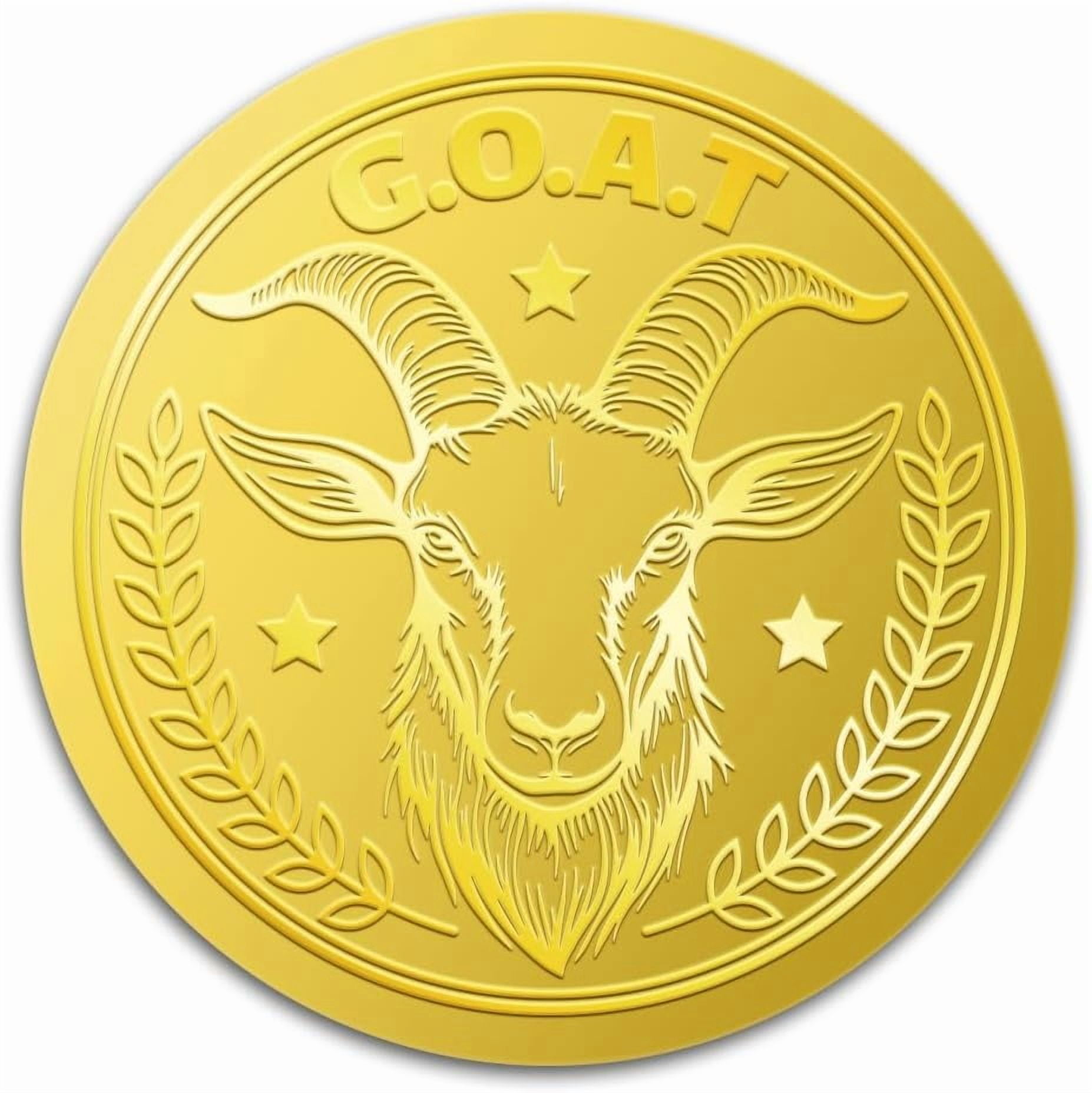 100Pcs 2" Goat Gold Foil Seal Stickers Gold Goat Head Seals Embossed ...