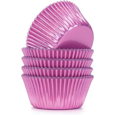 Mombake Standard Foil Red Cupcake Liners Muffin Baking Cups for Party ...