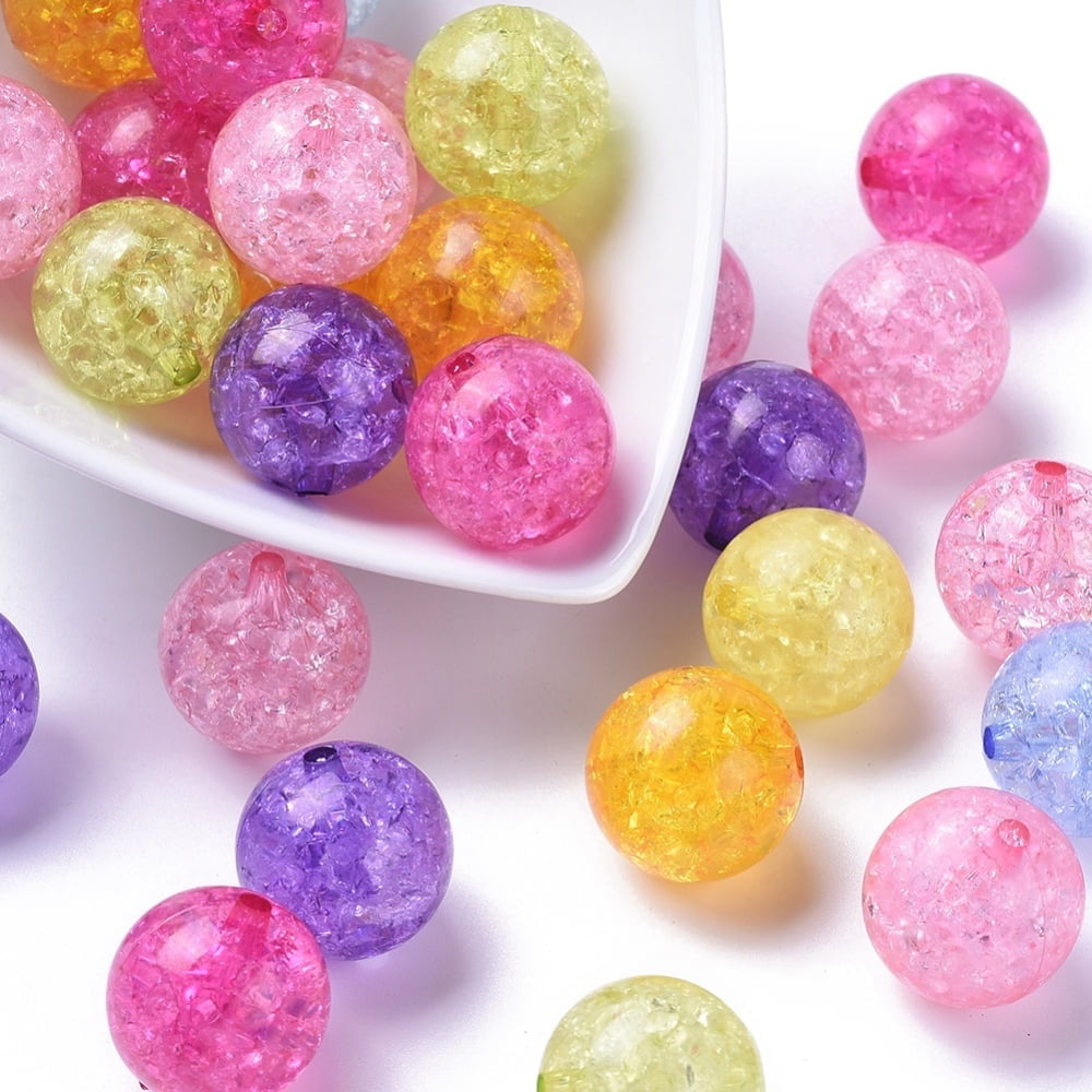 DanLingJewelry Crackle Acrylic Bubblegum Beads, 20mm, 100 Count ...